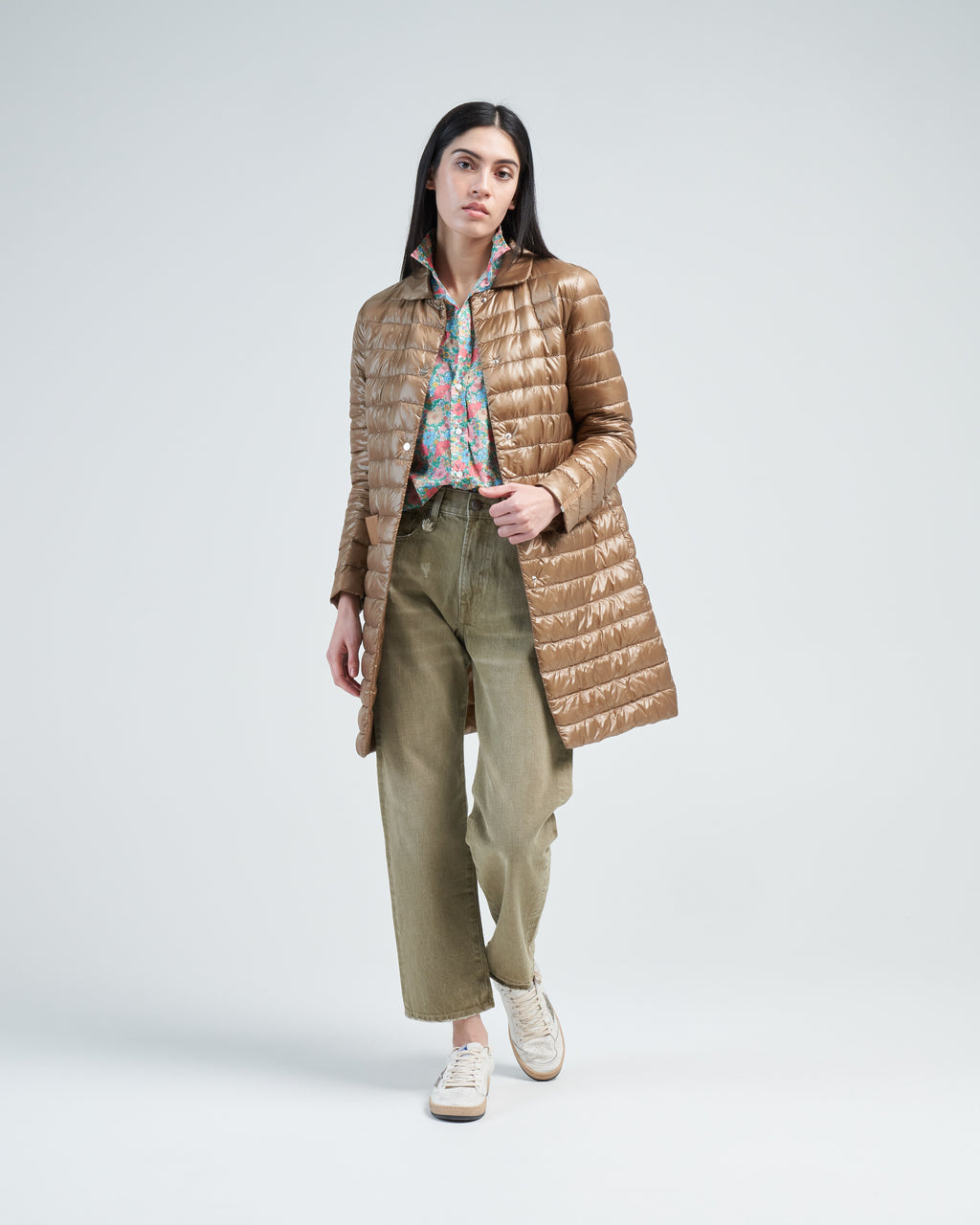 Herno Nylon Ultralight Midi Snap Front Jacket 2155 Camel – scarpa