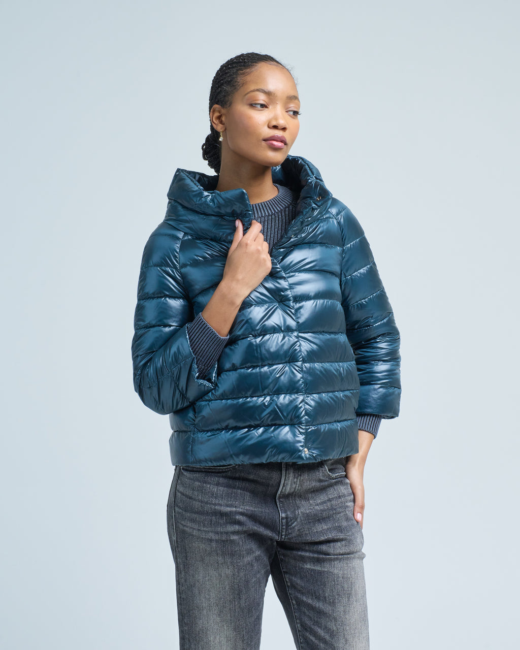 Herno Sofia Ultralight 3/4 Sleeve Petrolio – scarpa