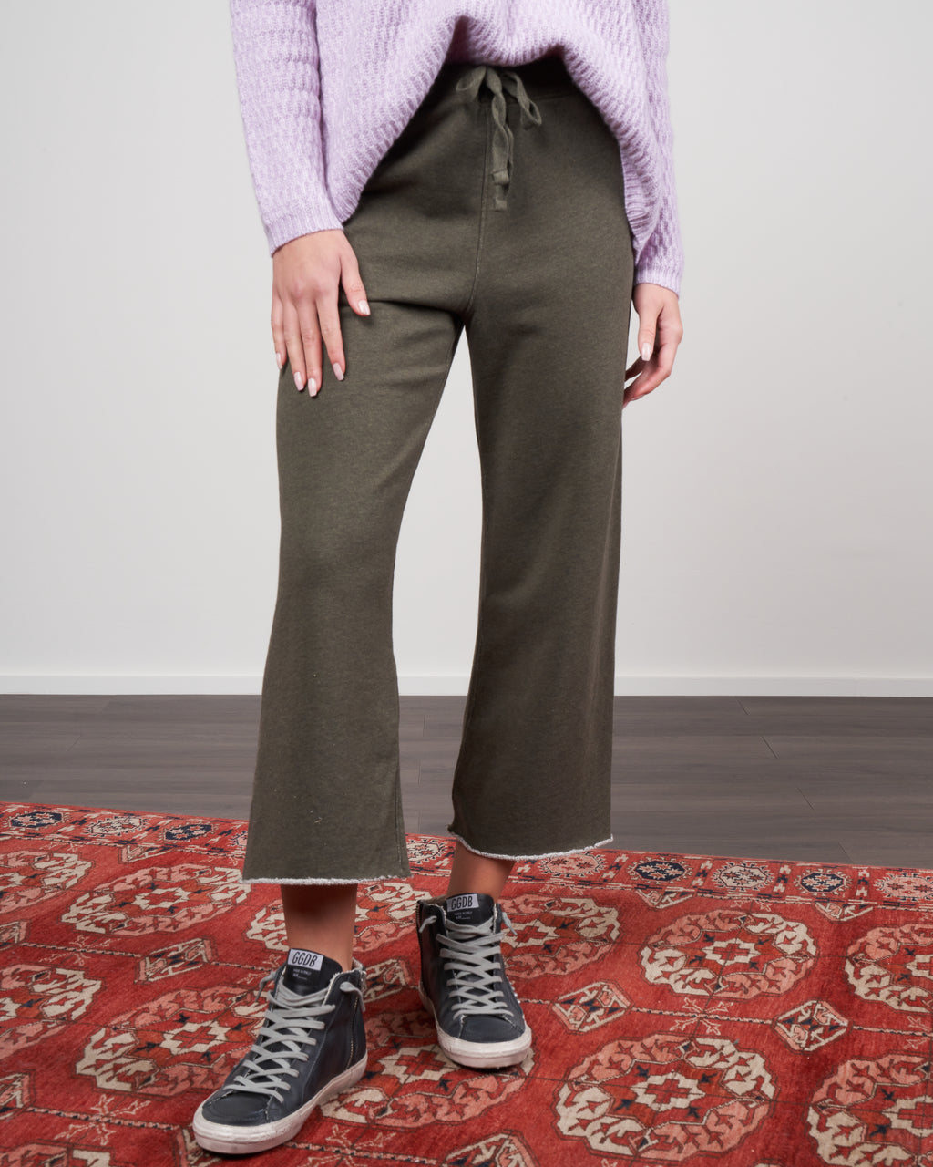 Frank And Eileen Tee Lab Cropped Wide Leg Sweatpant Mosm Moss Melange ...