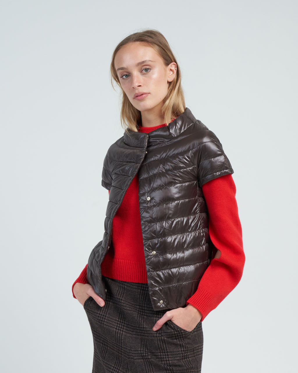 Herno Iconico Emilia Nylon Ultralight Capsleeve Espresso – scarpa