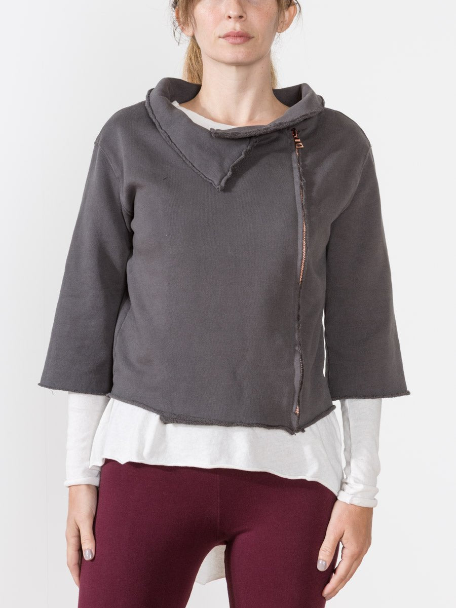 On Sale | Tee Lab Fleece Moto Jacket in Grey – scarpa